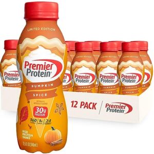 premier protein shake limited edition 30g 1g sugar 24 vitamins minerals nutrients to support immune health, pumpkin spice, 11.5 fl oz (pack of 12)