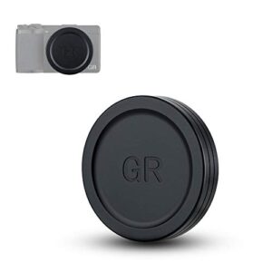 jjc aluminum lens cap cover protector for ricoh gr iiix griiix gr iii griii gr ii grii with soft eva interior -black