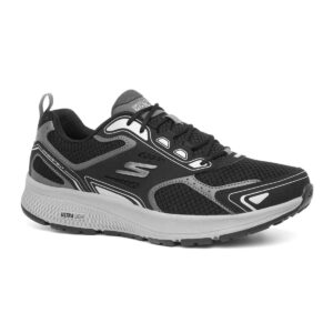 Skechers mens Go Run Consistent - Performance Running & Walking Shoe Sneaker, Black/Grey, 9.5 US