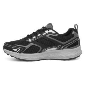 Skechers mens Go Run Consistent - Performance Running & Walking Shoe Sneaker, Black/Grey, 9.5 US