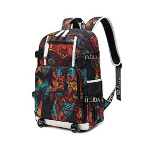 The Seven Deadly Sins Gold Print Oxford USB Charging Laptop Backpack Anime Travel Bagpack Men Large Bookbag(26)