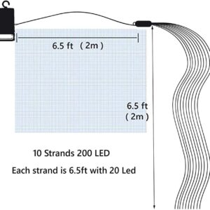 VOOKRY 10 Strands 200 LEDs Hanging Twinkle Fairy Lights Battery Operated with Remote, Waterproof Waterfall Vine String Lights Silver Wire Branch Lights with Timer for Outdoor DIY Watering Can Lights