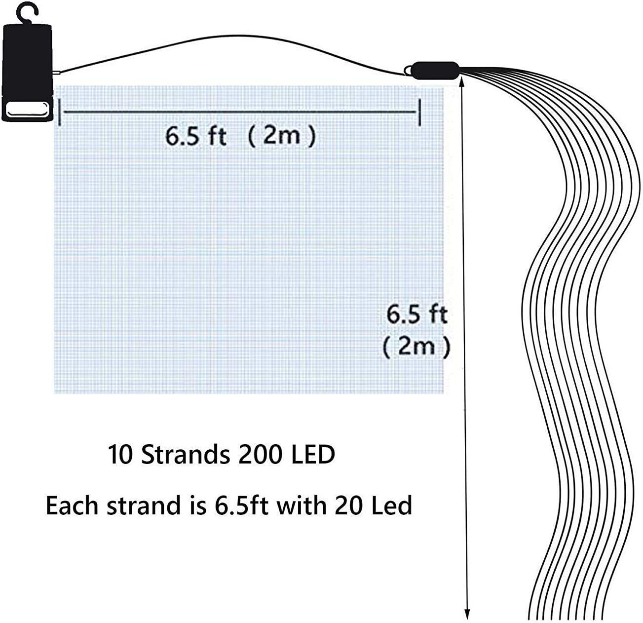 VOOKRY 10 Strands 200 LEDs Hanging Twinkle Fairy Lights Battery Operated with Remote, Waterproof Waterfall Vine String Lights Silver Wire Branch Lights with Timer for Outdoor DIY Watering Can Lights