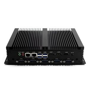 industrial fanless mini desktop pc core i7 8gb ram mini pc windows 11 / linux, mini industrial pc 256gb ssd, 4k hd dp edp three screen displays, dual nic, cpu 8550u fanless pc, full metal case