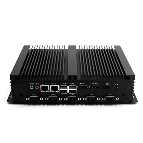 Industrial Fanless Mini Desktop PC Core i7 8GB RAM Mini PC Windows 11 / Linux, Mini Industrial PC 256GB SSD, 4K HD DP EDP Three Screen Displays, Dual NIC, CPU 8550U Fanless PC, Full Metal Case