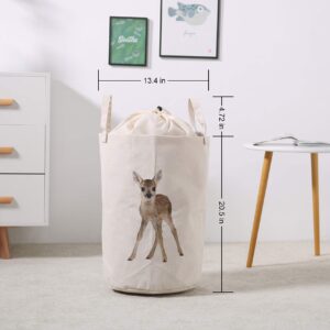 LifeCustomize Large Laundry Basket Hamper Roe Deer Collapsible Drawstring Storage Baskets Nursery Baby Toy Organizer