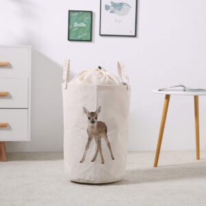 LifeCustomize Large Laundry Basket Hamper Roe Deer Collapsible Drawstring Storage Baskets Nursery Baby Toy Organizer