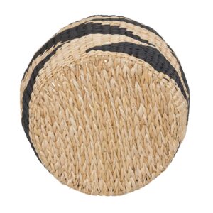 Household Essentials Black and Brown Large Woven Wicker Storage Basket with Handles Decorative