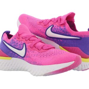 Nike Womens Epic React Flyknit 2 Running Shoes (6.5, Fuchsia/White)