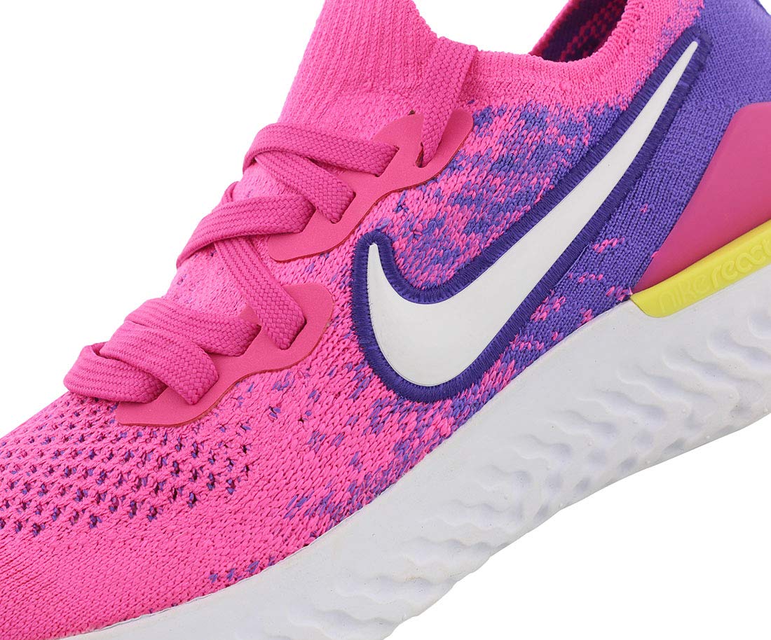 Nike Womens Epic React Flyknit 2 Running Shoes (6.5, Fuchsia/White)