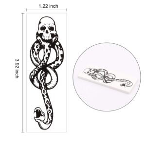 Konsait 20Sheets Halloween Death Eater Tattoos, Dark Mark Mamba Skull Snake Fake temporary Tattoos Sticker for Adults Kids Halloween Cosplay Costume Party Favors Tattoo Accessories Supplies Gifts