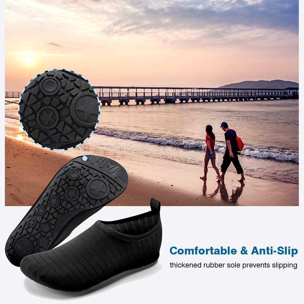 JOTO Water Shoes for Women Men Kids, Barefoot Quick-Dry Aqua Water Socks Slip-on Swim Beach Shoes for Cruise Ship Snorkeling Surfing Kayaking Beach Walking Yoga