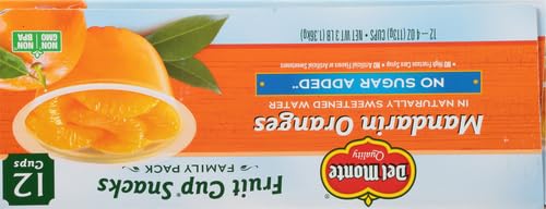 Del Monte, Mandarin Oranges No Sugar Add, 4 Ounce (Pack of 12)