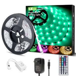 le led strip lights, rgb 5050 led strips with remote controller, color changing tape light with 12v power supply for room, bedroom, tv, kitchen, desk