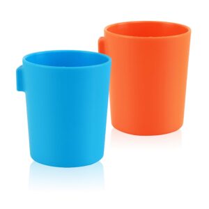 eztotz ezcup magnetic fridge cups for kids - usa made open top toddler cups for independent drinkers - hanging plastic kids cup for fridges or water coolers - safe & non-toxic