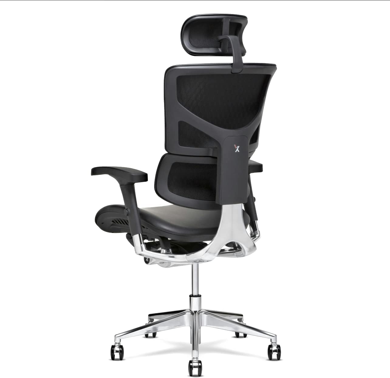 X-Chair X4 High End Executive Chair, Black Leather with Wide Seat & Headrest - Ergonomic Office Seat/Dynamic Variable Lumbar Support/Floating Recline/Stunning Aesthetic/Perfect for Office or Boardroom