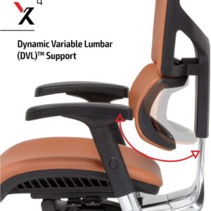 X-Chair X4 High End Executive Chair, Black Leather with Wide Seat & Headrest - Ergonomic Office Seat/Dynamic Variable Lumbar Support/Floating Recline/Stunning Aesthetic/Perfect for Office or Boardroom