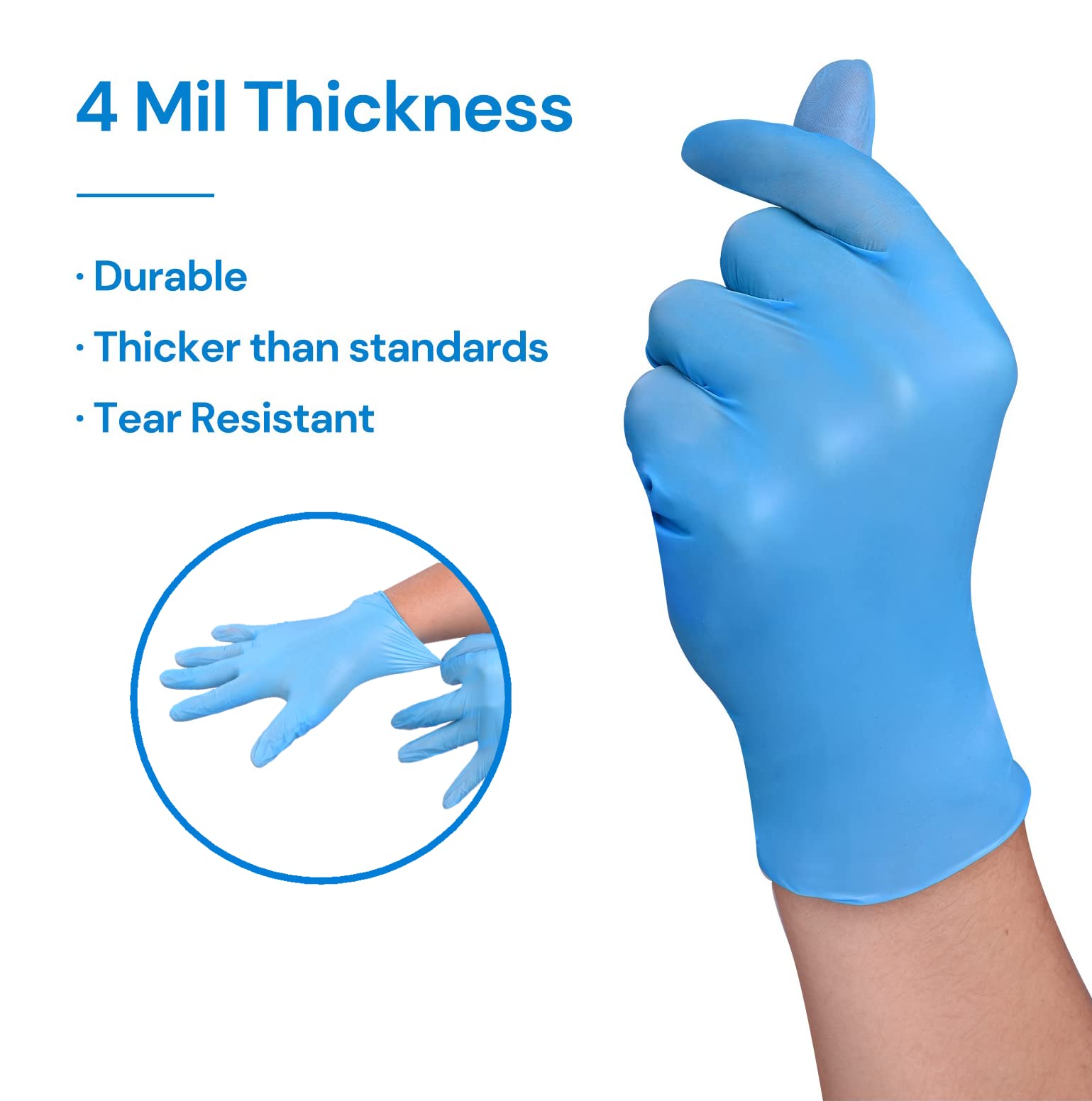 EDI Disposable Vinyl Gloves Medium, 100 pcs (Blue) - Powder-Free, Latex-Free