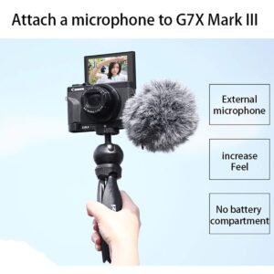 UURig G7X Mark III Vlog Camera Cold Shoe Extension Microphone Side Mount for Canon G7X Mark III Camera, 1/4" Tripod Mount, Vlogging Accessories - R016 C-G7X