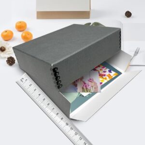 Lineco, 9x12 Gray Color, Museum Archival Storage Box, Drop Front Design. Acid-Free with Metal Edge. Protects Picture Longevity, Organize Photos, Documents, Crafts, DIY.