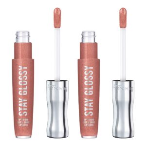 rimmel stay glossy 6hr lip gloss, down to gloss, 0.18 fl oz (pack of 2)