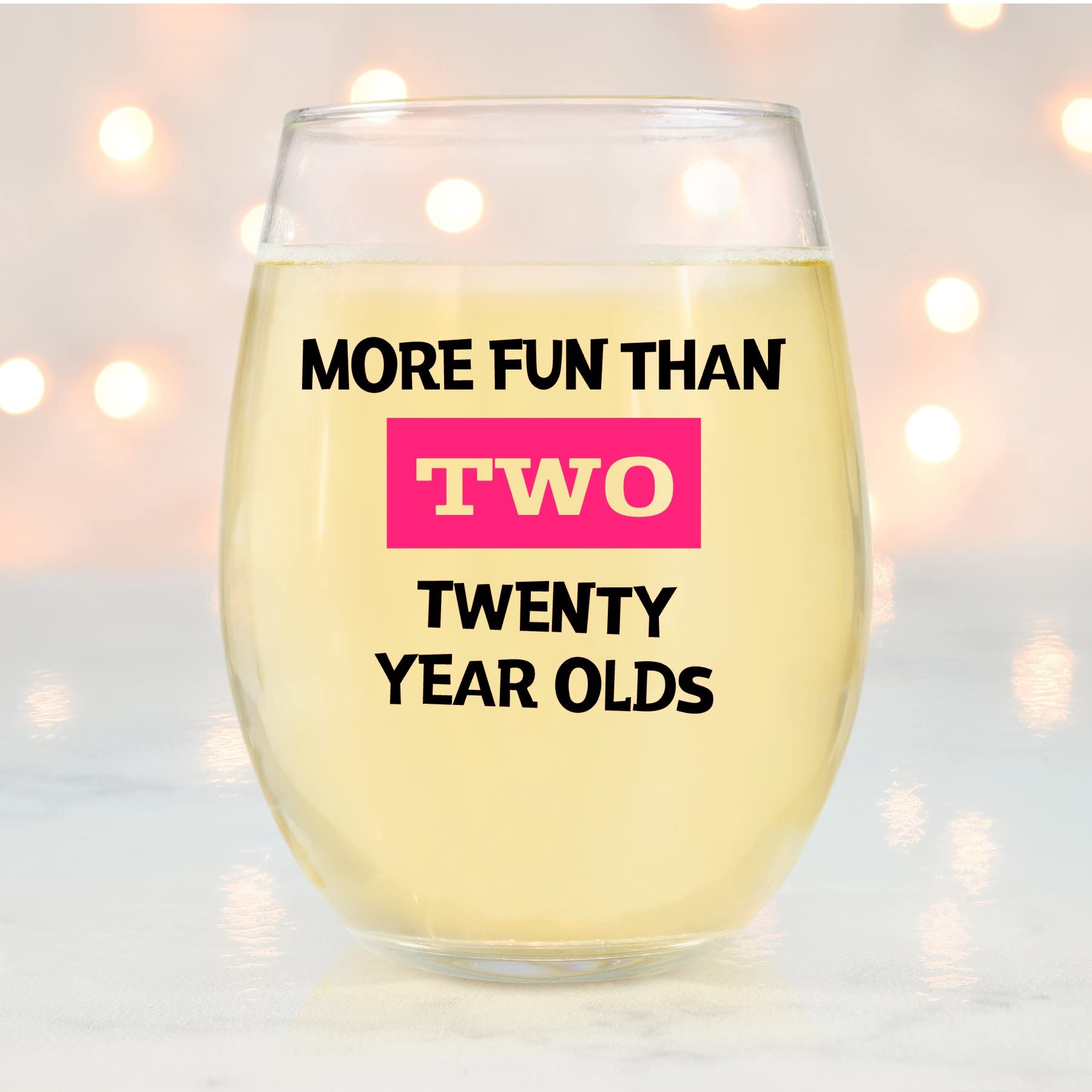 More Fun Than TWO Twenty Year Olds Wine Glass, 21 Oz, 40th Birthday, 40, Birthday Wine Glass, Funny Wine Glass