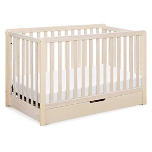 carter's by davinci colby 4-in-1 convertible crib with trundle drawer in washed natural, greenguard gold certified, undercrib storage