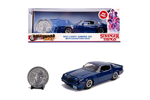 Jada Toys Billy's Chevrolet Camaro Z28 Dark Blue with Collectible Coin Stranger Things (2016) TV Series 1/24 Diecast Model Car by Jada 31110