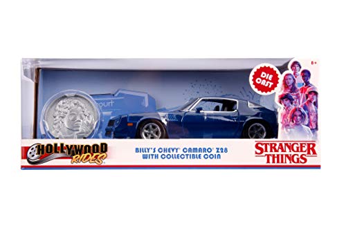 Jada Toys Billy's Chevrolet Camaro Z28 Dark Blue with Collectible Coin Stranger Things (2016) TV Series 1/24 Diecast Model Car by Jada 31110