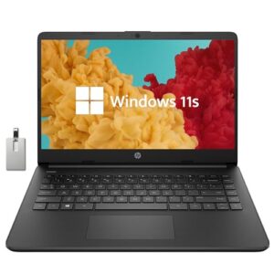 hp stream 14-inch laptop, intel celeron n4000, 4 gb ram, 64 gb emmc, windows 10 home in s mode (14-cb159nr, jet black)