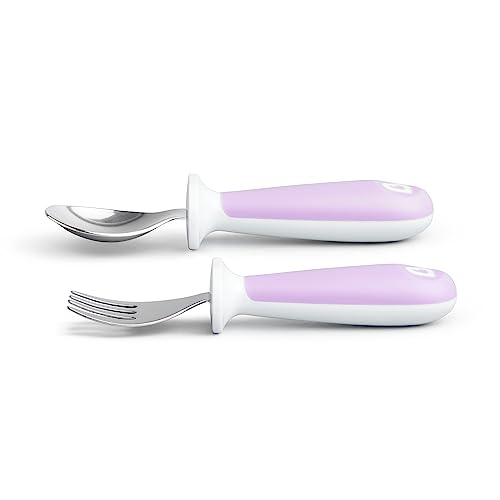 Munchkin Raise Toddler Fork & Spoon Set, Purple