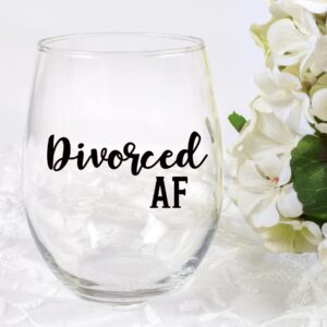 Divorced AF 21 Oz Wine Glass, Divorce Gift, Unhitched, Breakup