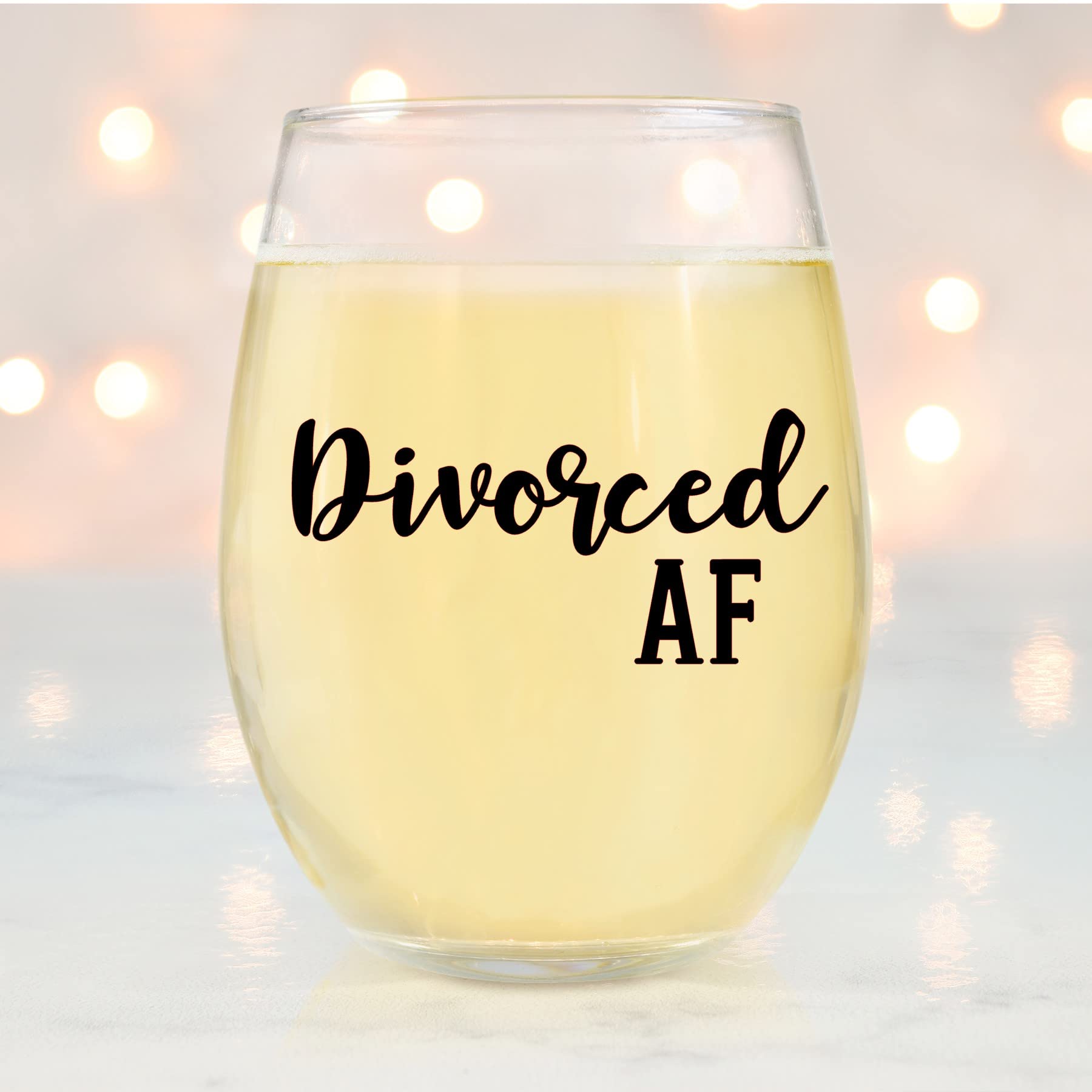 Divorced AF 21 Oz Wine Glass, Divorce Gift, Unhitched, Breakup