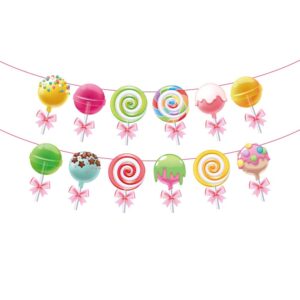 anor wishlife candyland banner,lollipop banner,rainbow candy banner,donut banner,candyland party supplies,candyland baby shower,candyland decoration for girls,kids,home,classroom,bedroom