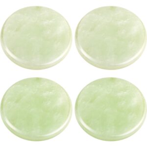 eyelash extension jade stone glue lashes jade stone adhesive pallet fake eye lash holder base,fake eye lash makeup tool 2 inch (green/4 packs)