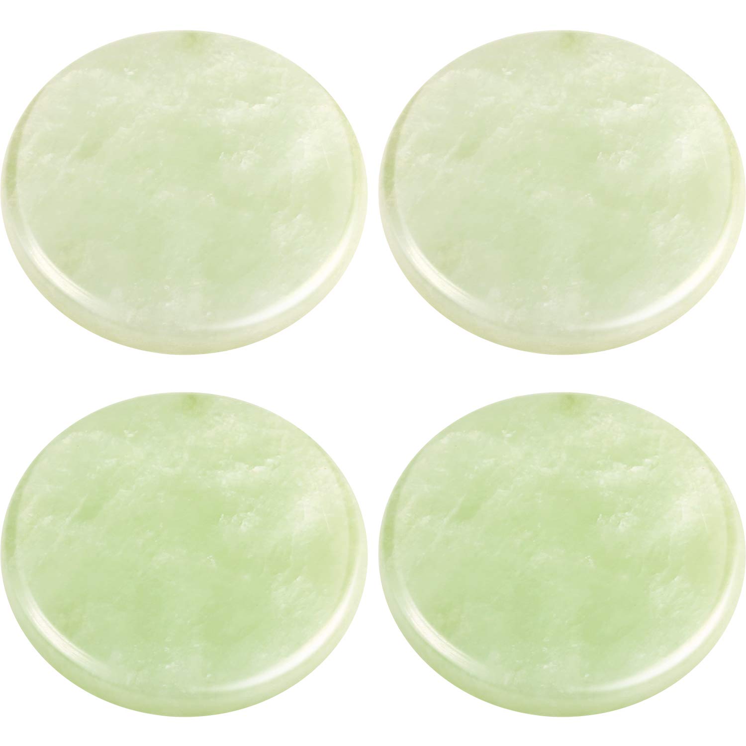 Eyelash Extension Jade Stone Glue Lashes Jade Stone Adhesive Pallet Fake Eye Lash Holder Base,Fake Eye Lash Makeup Tool 2 Inch (Green/4 Packs)