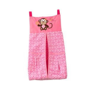 CribMATE Owl/Checked Nursery Diaper Stacker 1 PC Baby Diaper Hanging Bag (pink Monkey)