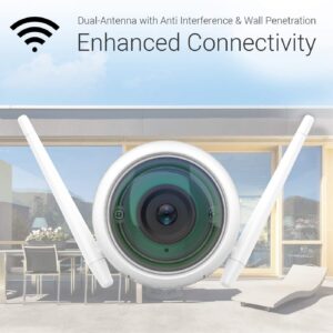 EZVIZ Security Camera Outdoor 1080P WiFi, 100ft Night Vision, Weatherproof, Smart Motion Detection Zone, 2.4GHz WiFi Only(C3WN)