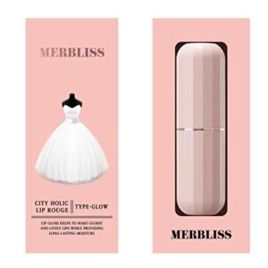 MERBLISS City Holic Lip Glow (#02 Madrid Coral) Daily Tinted Lip Balm Moisturizing Lip Care, Essential Oil, Vitamin E and C for Glossy and Smoother Lips, Soft Buttery Texture