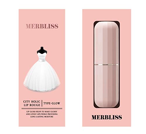 MERBLISS City Holic Lip Glow (#02 Madrid Coral) Daily Tinted Lip Balm Moisturizing Lip Care, Essential Oil, Vitamin E and C for Glossy and Smoother Lips, Soft Buttery Texture