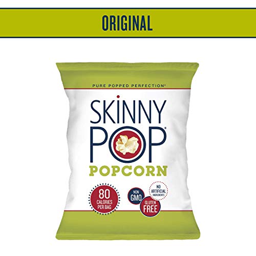 SkinnyPop Popcorn, Gluten Free, Non-GMO, Healthy Snacks, Skinny Pop Variety Pack (Original & Dairy Free White Cheddar Popcorn), 0.5oz Individual Size Snack Bags (40 Count)