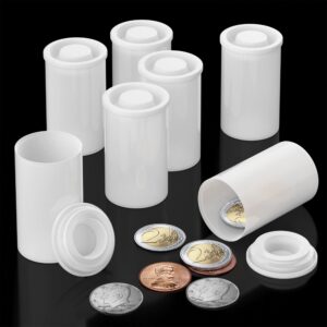 Houseables Film Canisters with Caps, 35MM Empty Camera Reel Containers, White, 180 Pk, 8 OZ, 2" H, 1" W, Plastic, Films Developing Processing Tube, Roll Case, Small Accessories, Storage, Coins, Keys