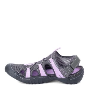 jbu by jambu women's thunder water ready fisherman sandal, grey/lilac, 8.5 medium us