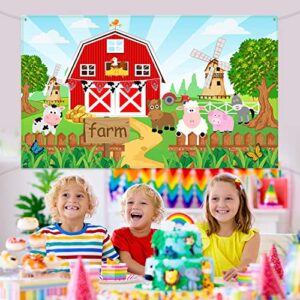 Farm Animals Theme Party Decorations, Farm Banner for Birthday Party Supplies Kids Grass, Farm Animal Background Photo Banner, 72.8 x 43.3 Inches