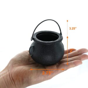 GIFTEXPRESS 12 Pack Mini Cauldron Kettles, Novelty Candy Kettles, Halloween Black Cauldrons Candy Holder, Witches Cauldron, Cauldron Pot Party Favors