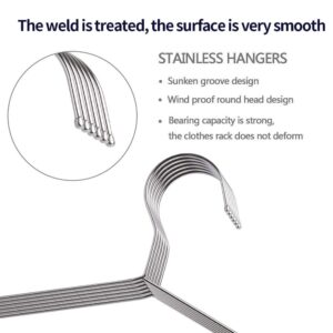 FSUTEG Wire Hangers, Clothes Hangers 50 Pack Heavy Duty Stainless Steel Metal Pants Hangers 16.5inch