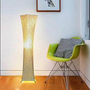 Brightech Harmony Contemporary Lamp for Boho Living Rooms & Offices, LED Floor Lamp for Bedrooms, Tall Lamp with Heavy Base, Mid-Century Modern Standing Lamp for Great Living Room Décor – White Shade