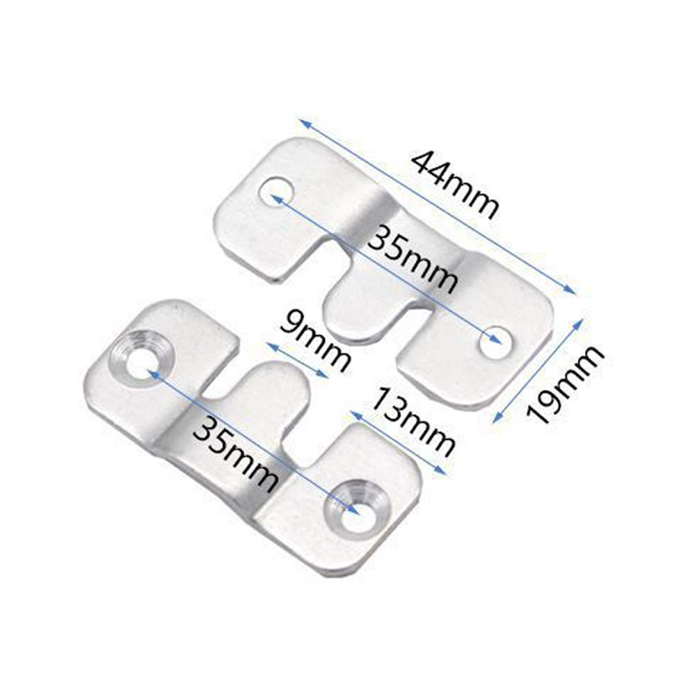 4 Pieces (2 Pairs) Stainless Steel Universal Sectional Sofa Interlocking Photo Frame Connector Bracket Sofa Connector Bracket 2mm Thickness Sectional Couch Bracket with Screws, Small