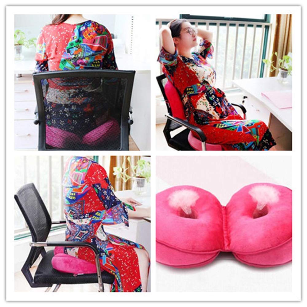 DPS&RXX Dual Comfort Cushion Lift Hips Up Seat Cushion Multifunction, for Pressure Relief, Fits in Seat, Back, Hamstrings Pain,Office & Car Use,Red