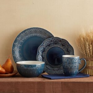 Pfaltzgraff Havana Dinnerware Set (16 Piece), Blue